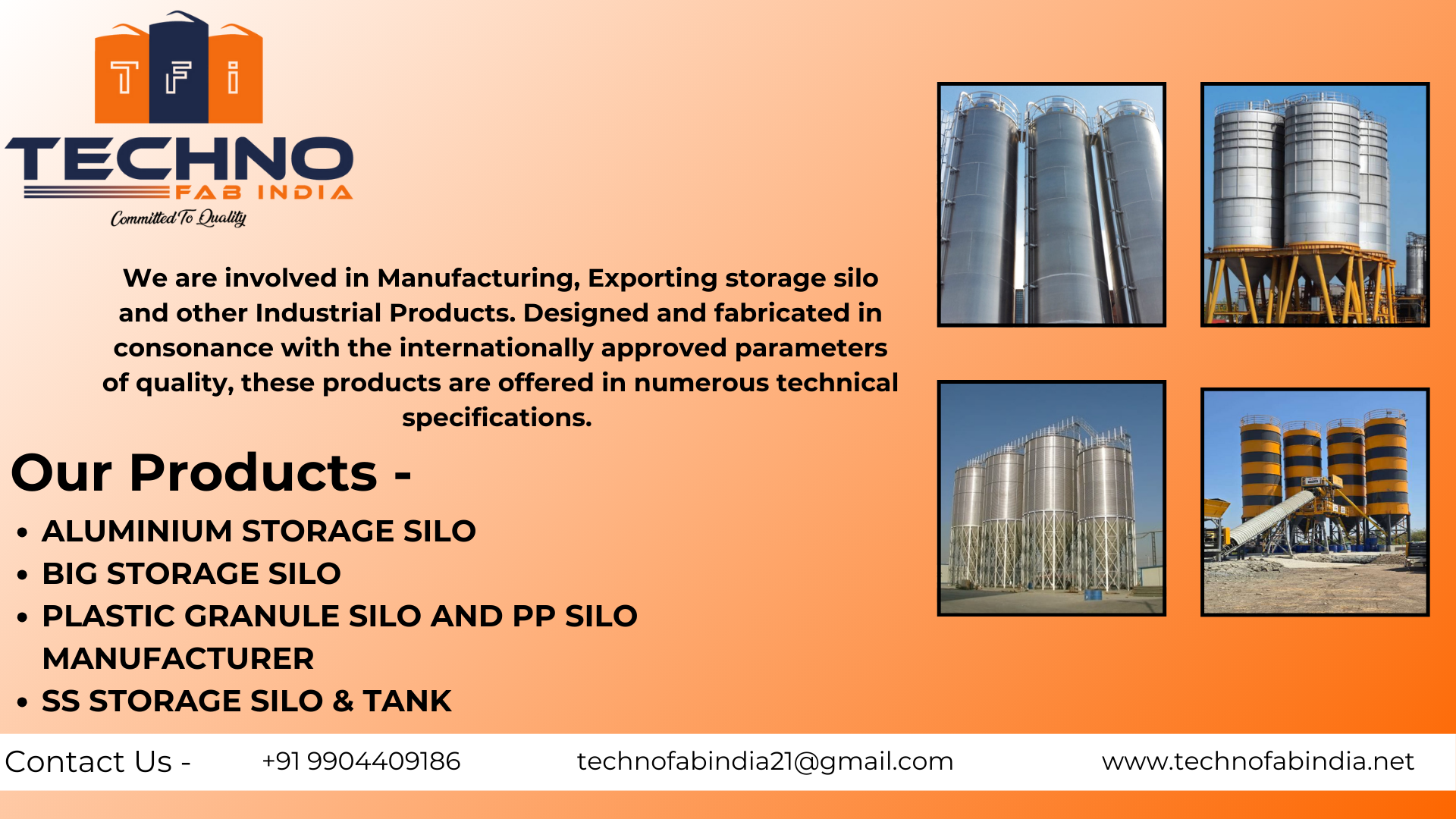 Industrial SS Silo Manufacturer in India - TECHNO FAB INDIA